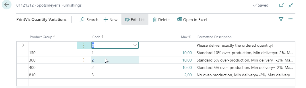Quantity variations and over delivery - PrintVis Documentation